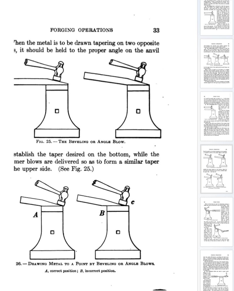 FORGE WORK TUTORIAL Illustrated Textbook Blacksmith | Etsy