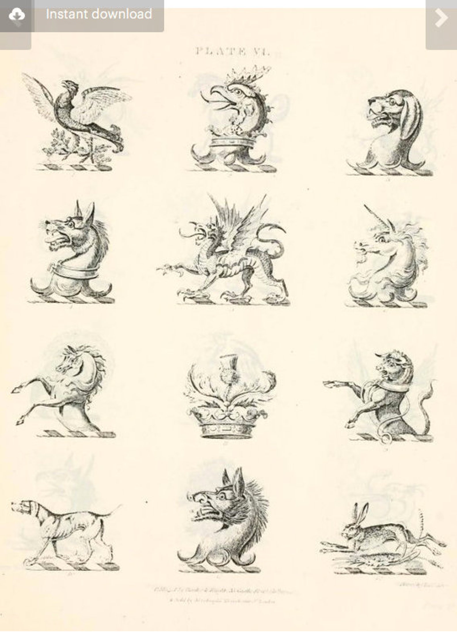 New Collection of 5x Rare Victorian HERALDRY NOBILITY CRESTS and Coat ...