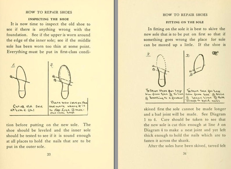 HOW to REPAIR SHOES 22 Illustrated Lessons on How to Do Shoe | Etsy