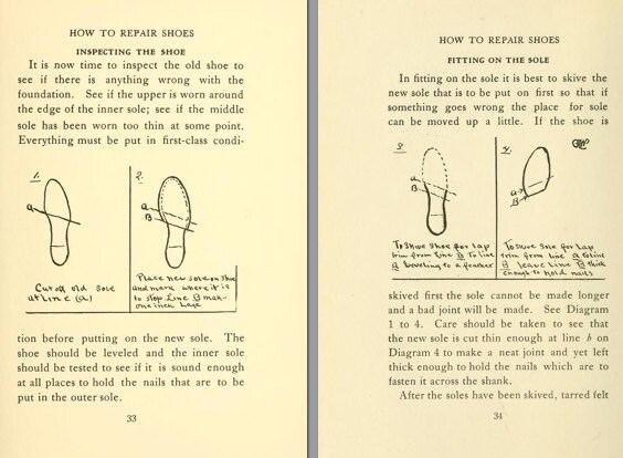 HOW To REPAIR SHOES 22 illustrated Lessons on How To Do Shoe | Etsy