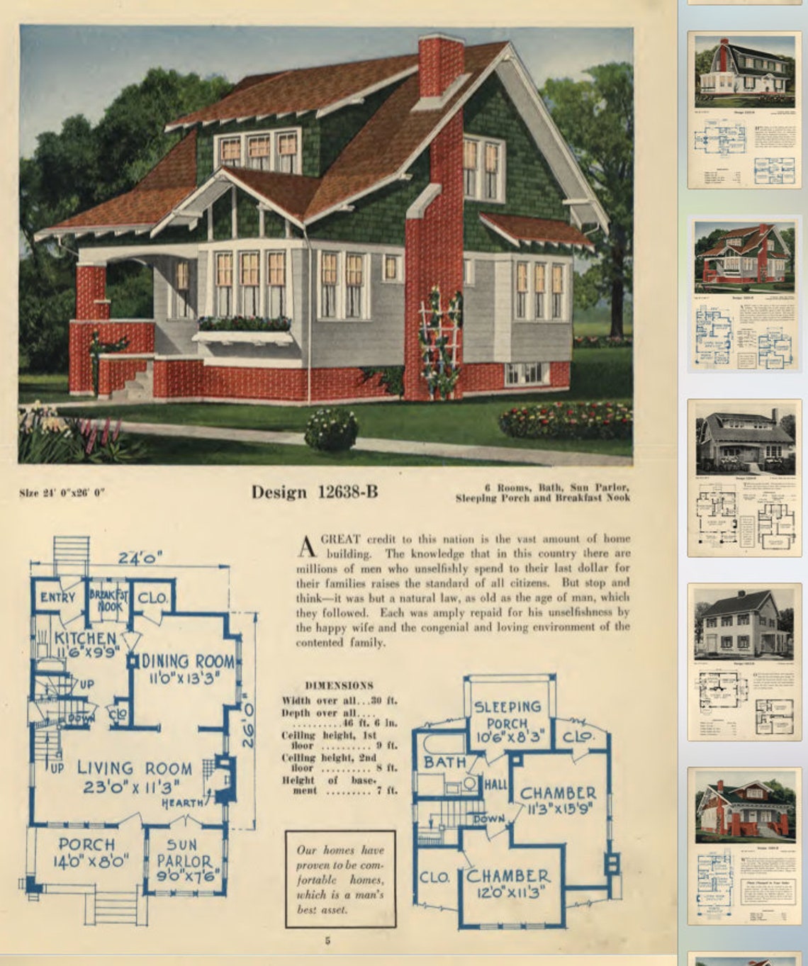 1920's Practical Home Designs Plan Book With 112 American Architecture ...