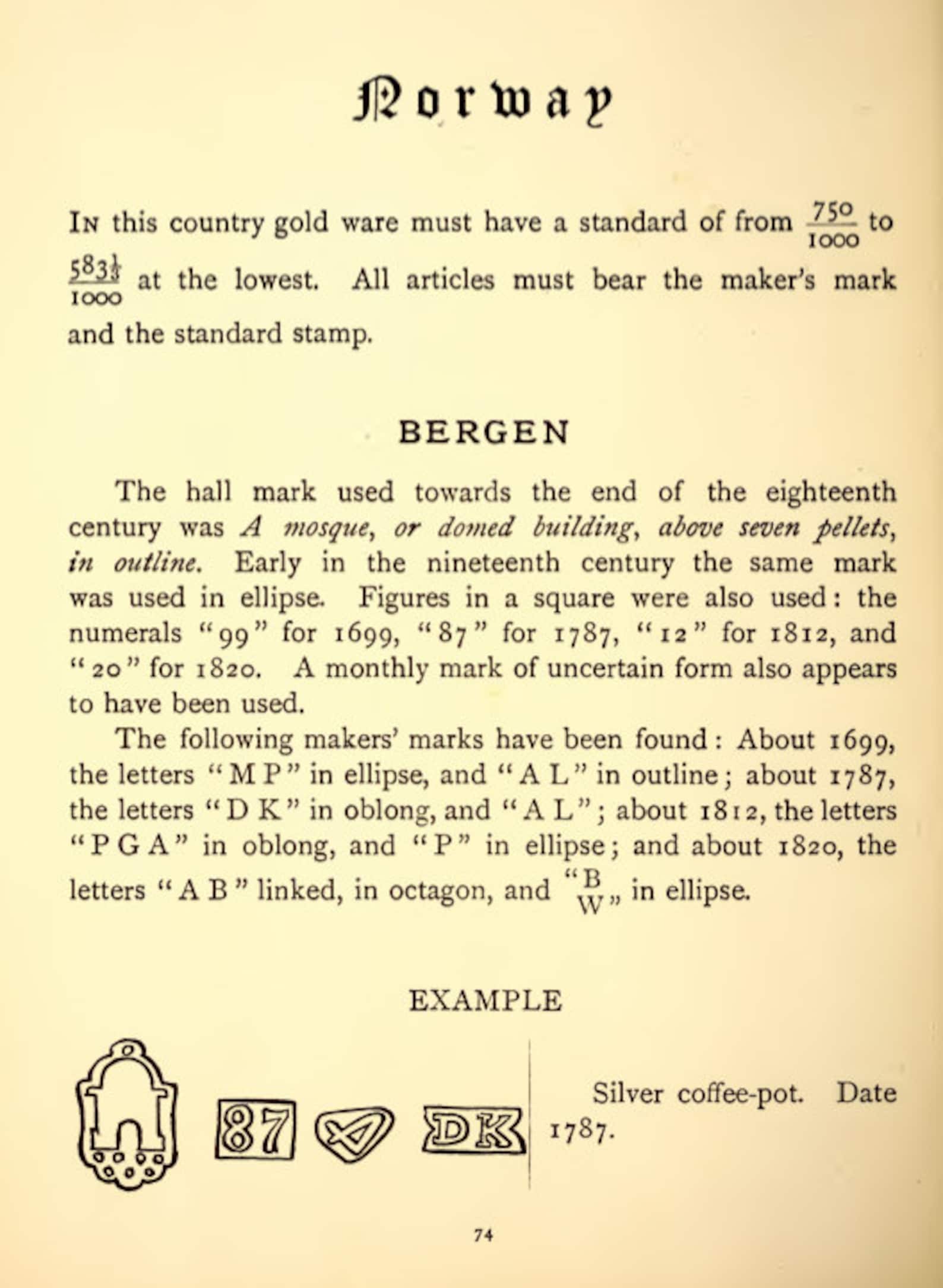 Continental GOLD and SILVER Hallmarks RARE Reference Hallmarks | Etsy