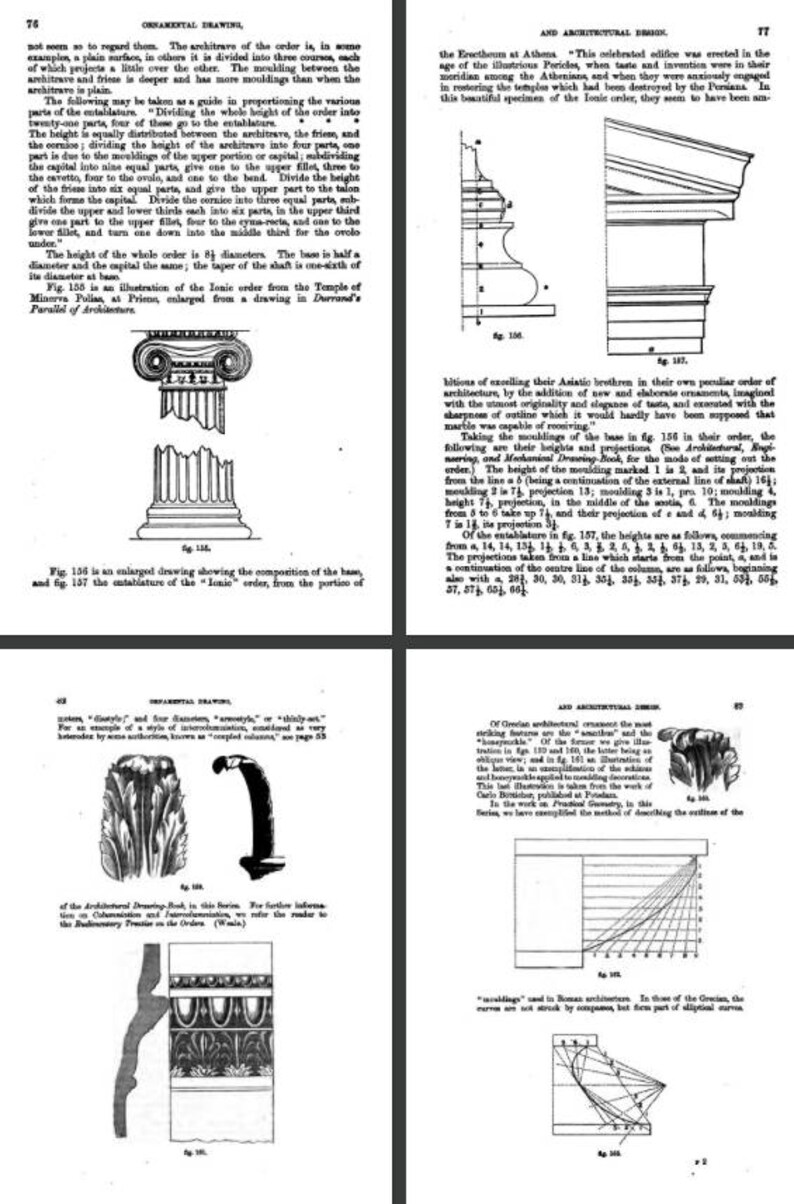 Ornamental Drawing and Architectural Design Rare Illustrated Book 124 ...