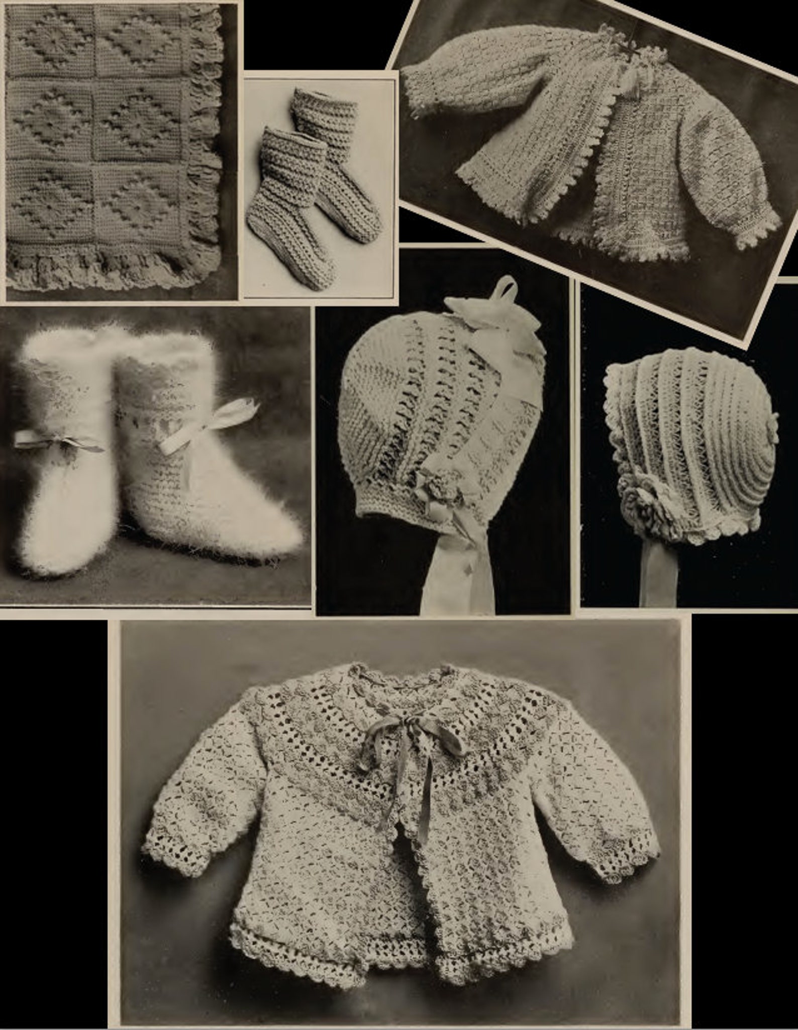 CRO-KNITTING 32 PATTERNS the Art of Worsted Work & Crocheted - Etsy