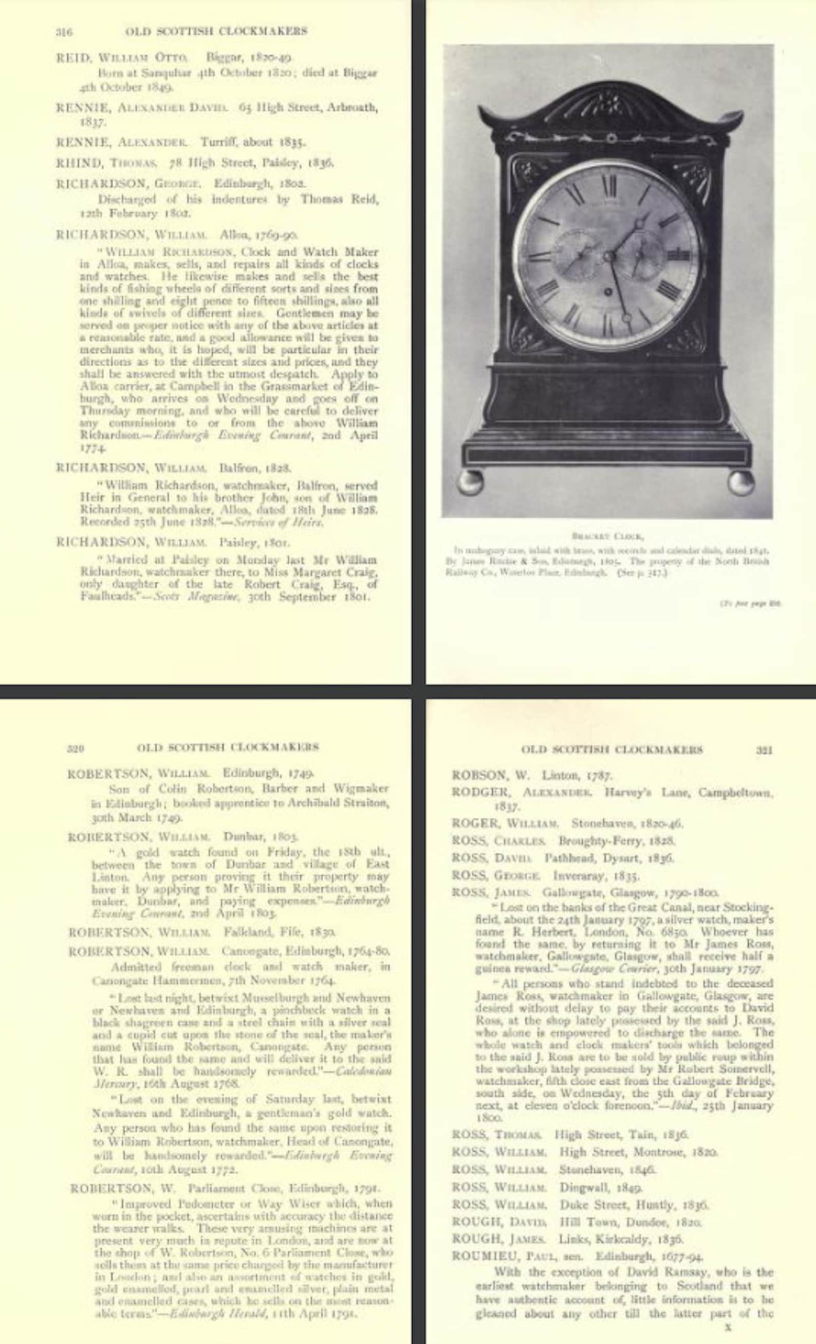 OLD SCOTTISH CLOCKMAKERS A-Z From 1453 to 1850 Rare Illustrated ...