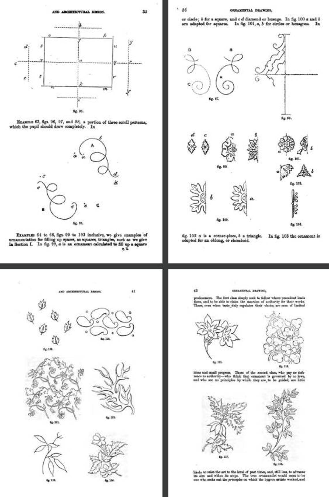 Ornamental Drawing and Architectural Design Rare Illustrated Book 124 ...