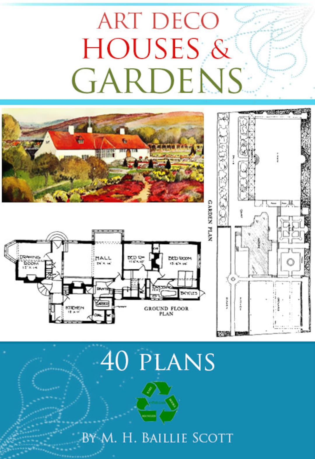 40 European Art Deco HOUSE & GARDENS PLANS Designs, Views Layouts for ...