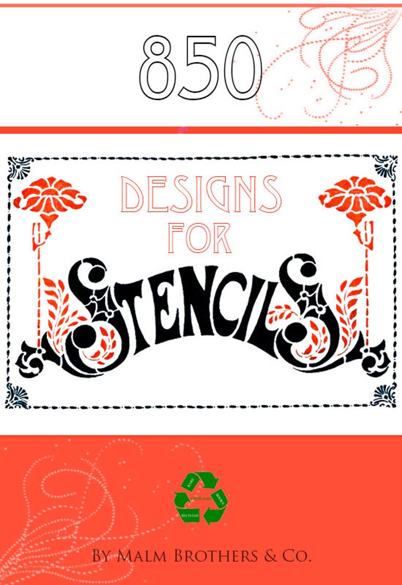 850 DESIGNS for STENCILS Rare 1925 Design Catalog for Your Crafting ...