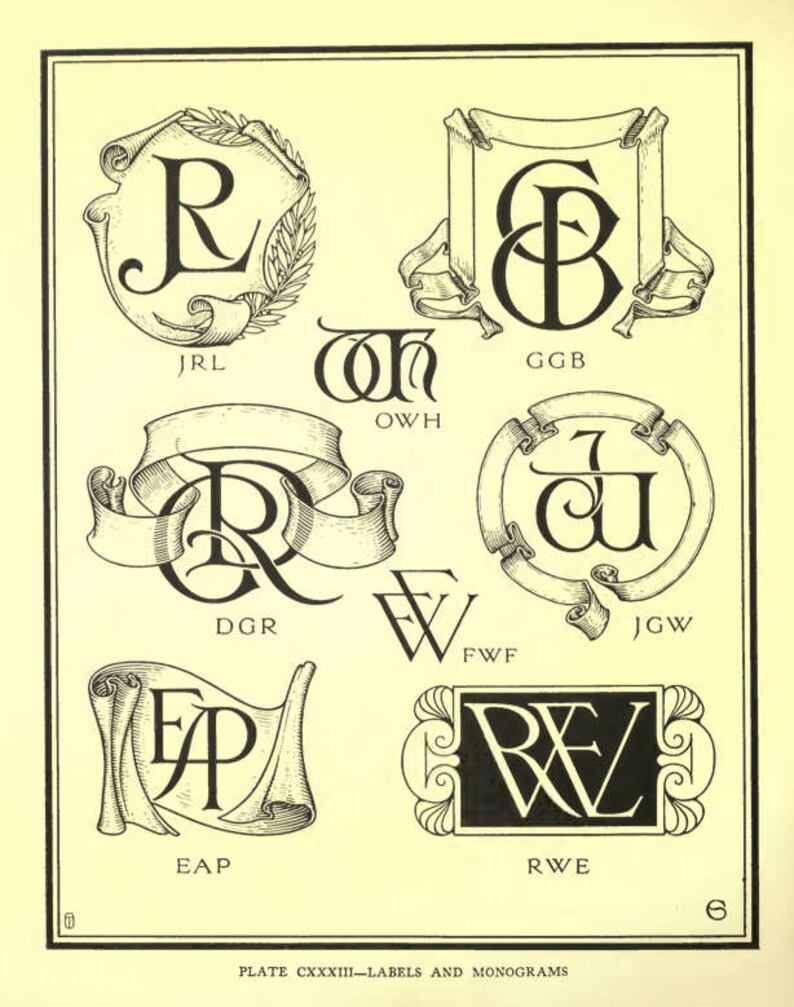 1200 MONOGRAMS & CIPHERS 152 Pages Printable Pattern Book for - Etsy