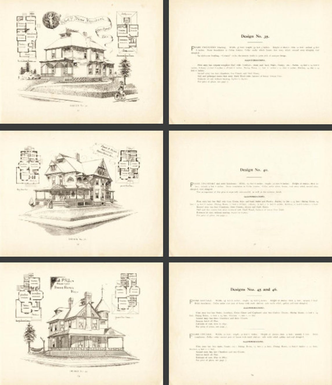 82 ARTISTIC HOUSE PLANS Rare 1893 Architectural Designs Views - Etsy