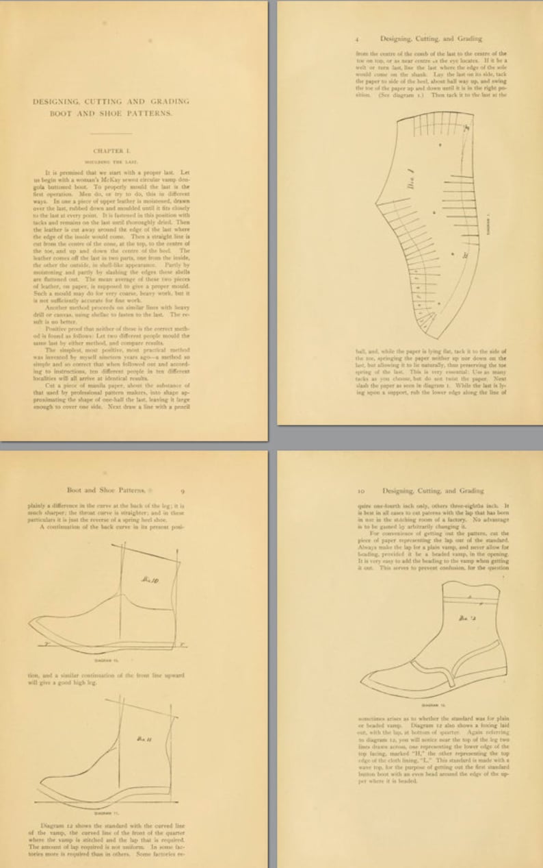 DESIGNING and CUTTING Boot and Shoe PATTERNS 147 Pages | Etsy