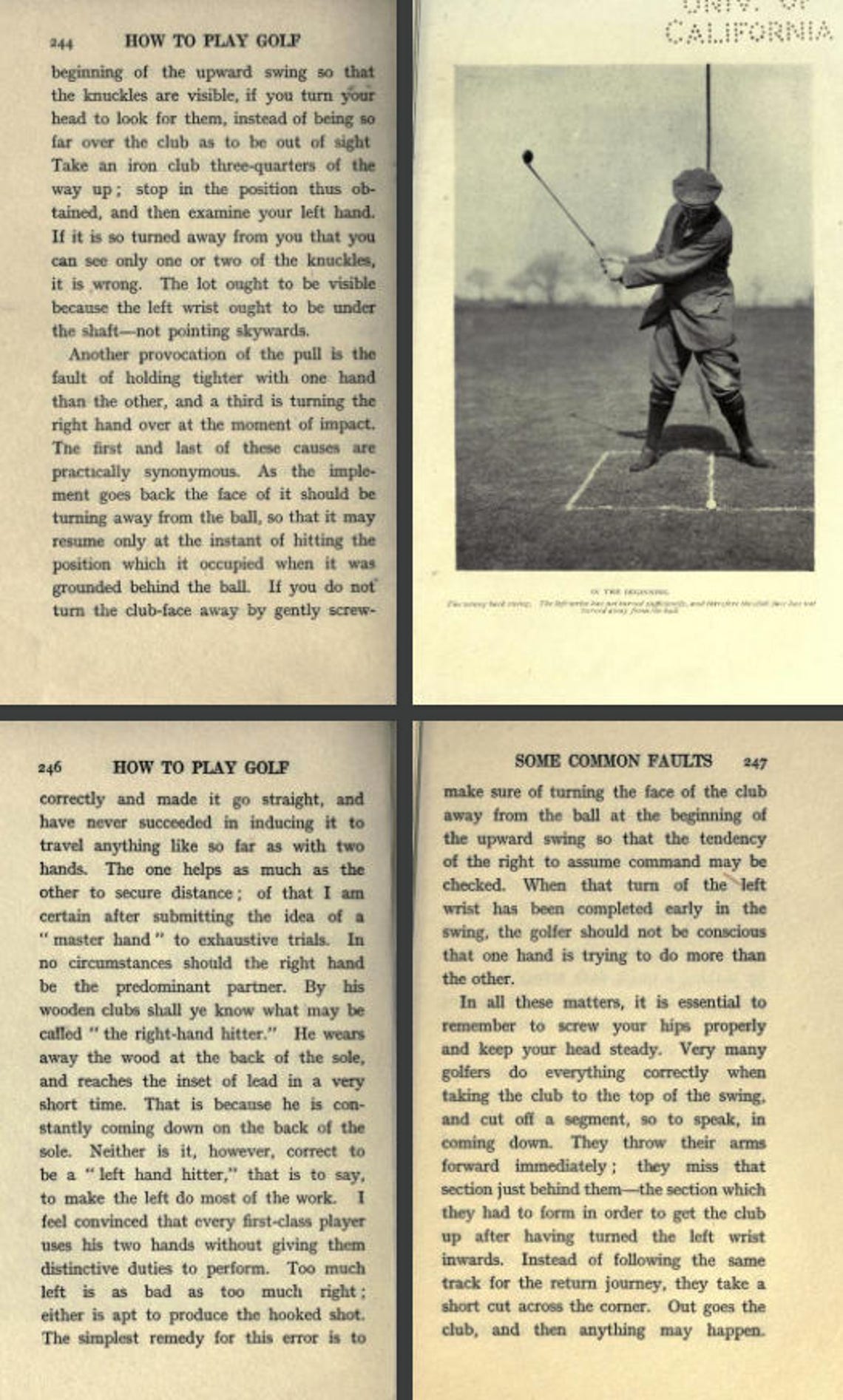 HOW to PLAY GOLF Instructions by Six Times Open Champion Harry Vardon ...