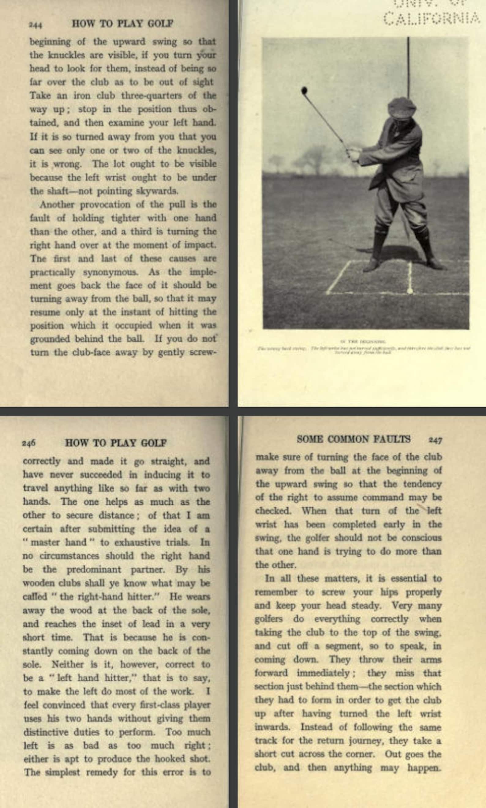 HOW to PLAY GOLF Instructions by Six Times Open Champion Harry | Etsy