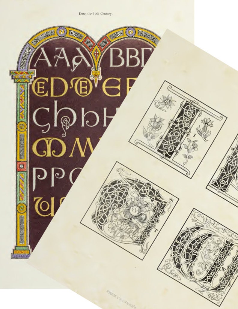 FANCY ALPHABETS of the Middle Ages RARE Illustrated Book in Color ...