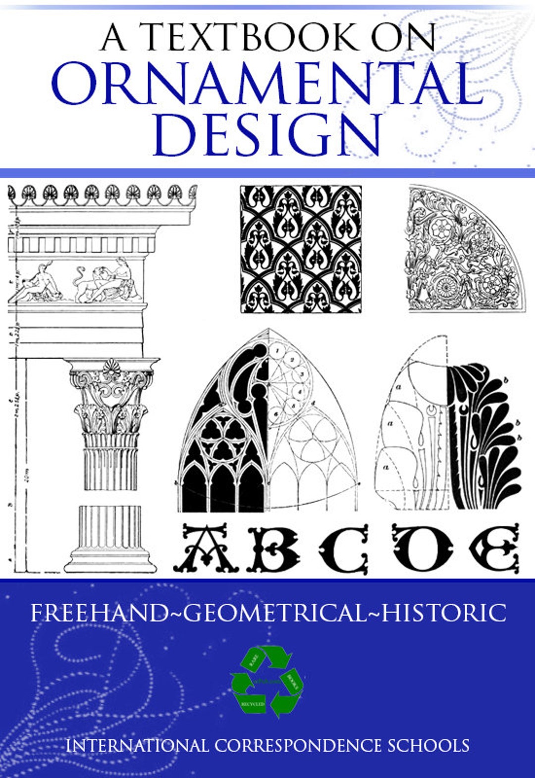 A Textbook on ORNAMENTAL DESIGN Rare Book on Geometrical Freehand ...