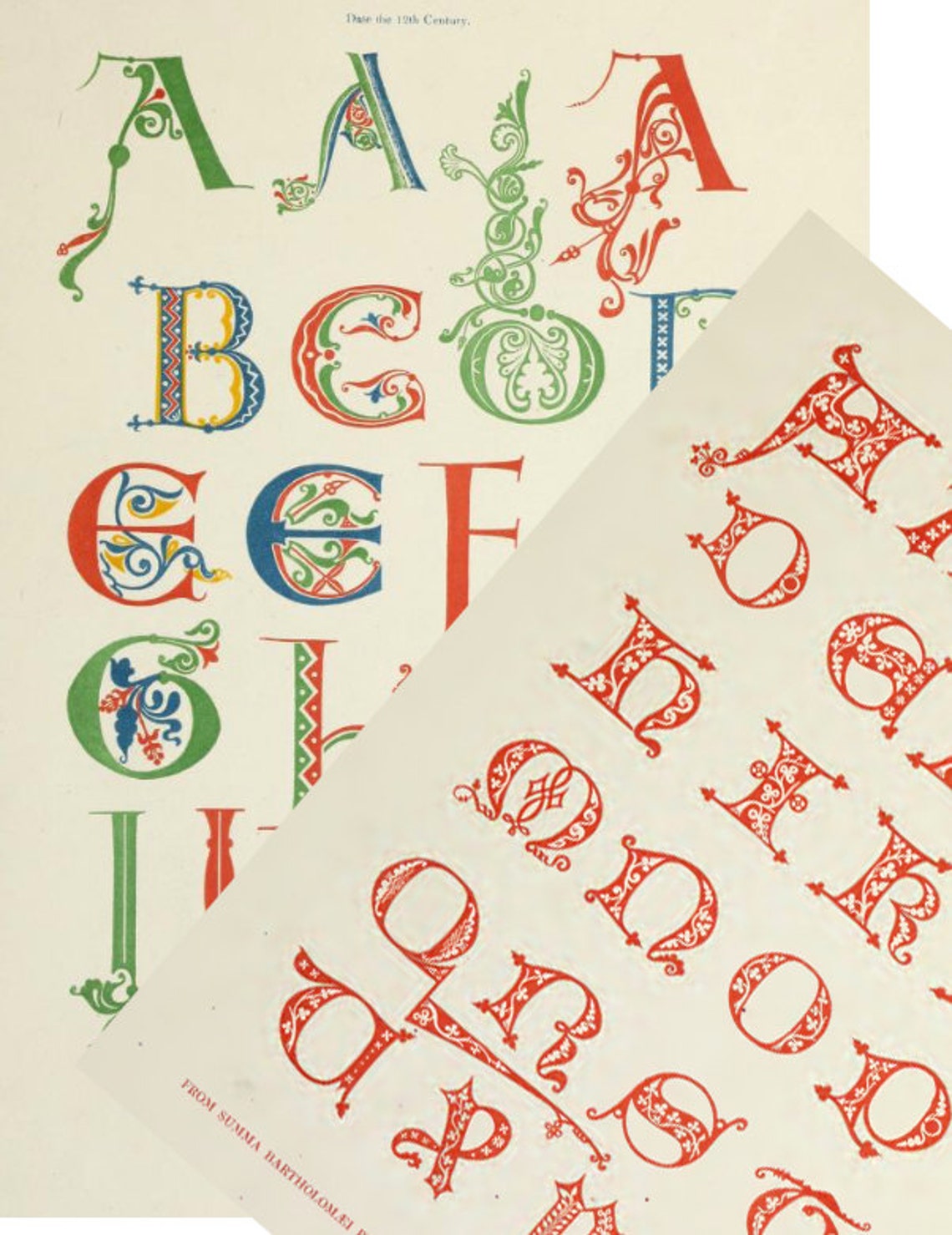 FANCY ALPHABETS of the Middle Ages RARE Illustrated Book in Color ...