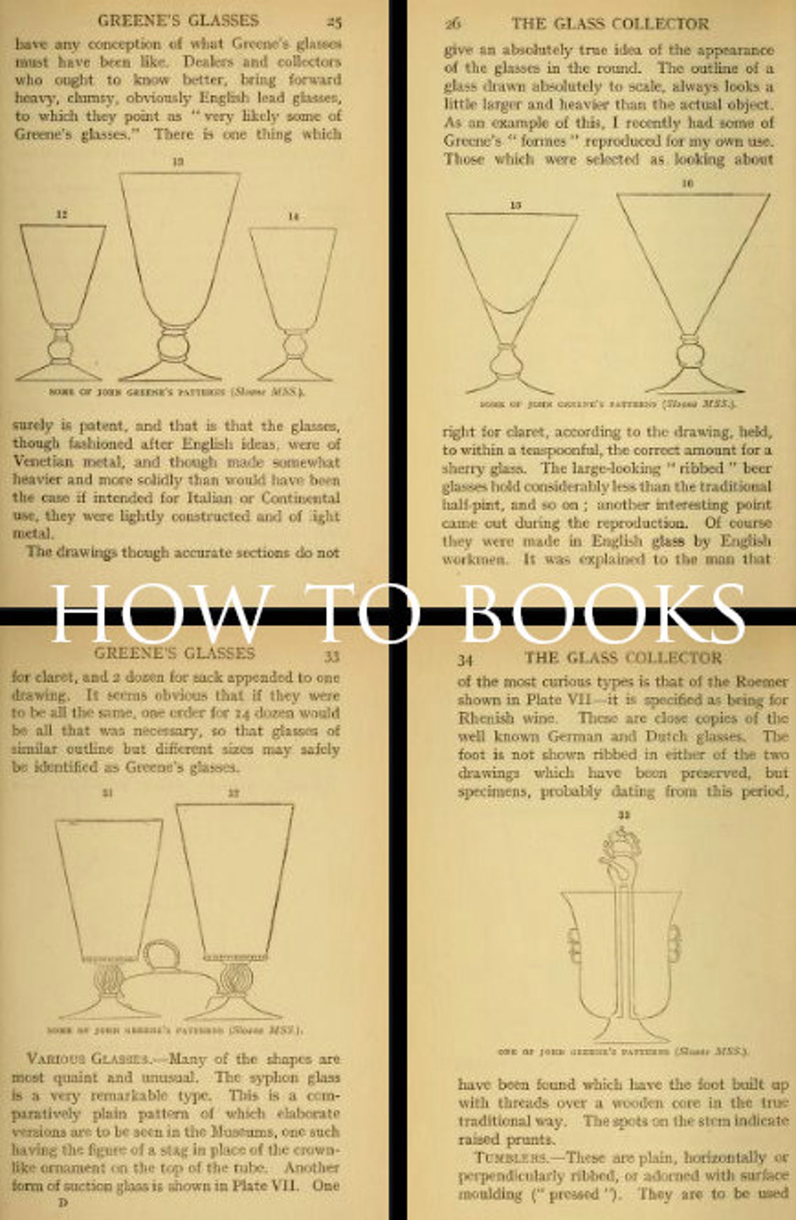 ANTIQUE GLASS COLLECTING Rare Illustrated Reference Book on Early ...