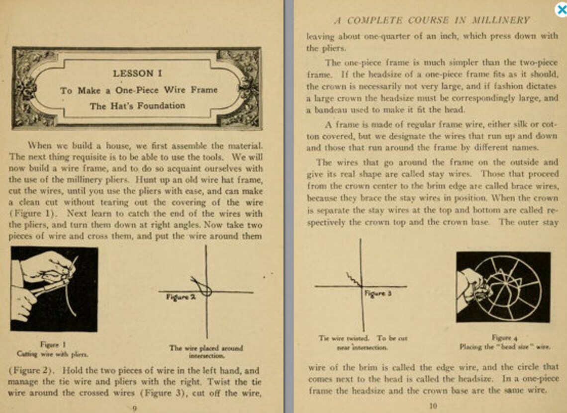 New Collection of 5 X RARE MILLINERY Hat Making Books ~ Lessons ...