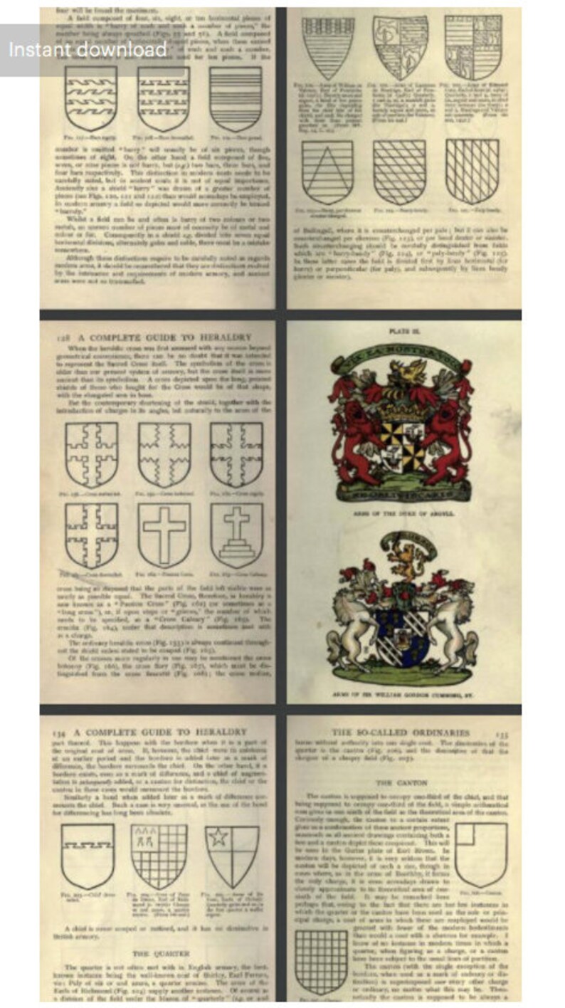 New Collection of 5x Rare Victorian HERALDRY NOBILITY CRESTS and Coat ...