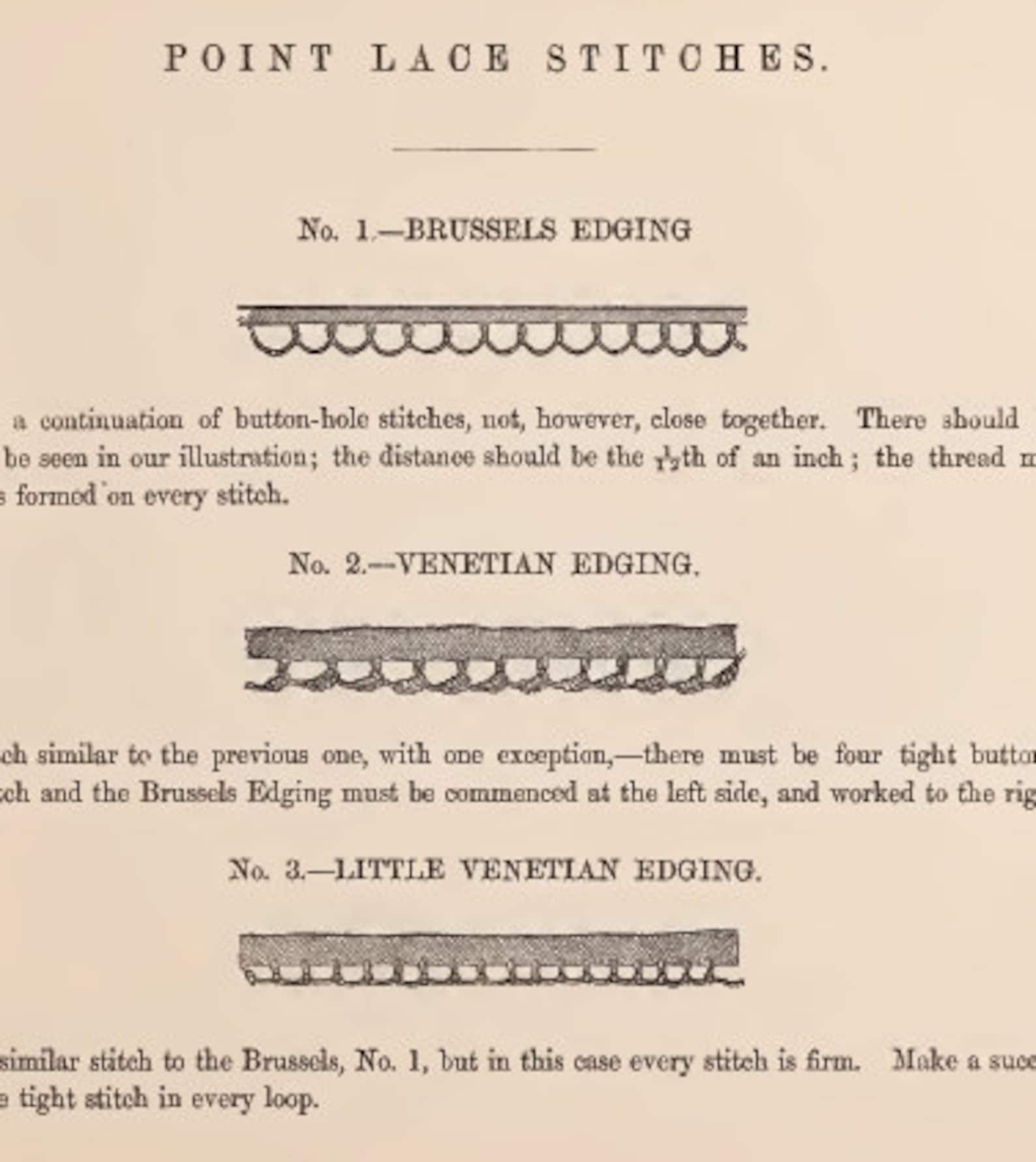 Point Lace Illustrations Descriptions Stitches and - Etsy