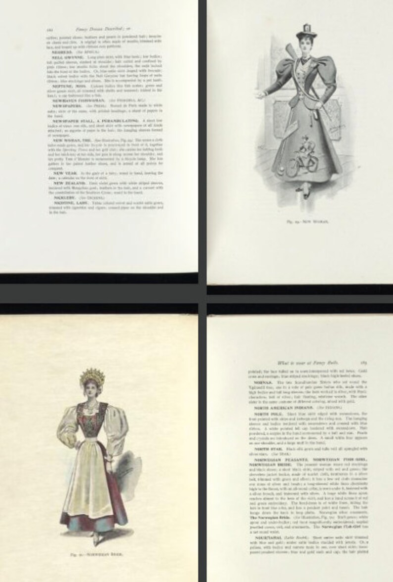 FANCY DRESS COSTUMES Bk2 Rare Illustrated Book on What to Wear | Etsy