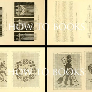 Illustrated FANCY WORK INSTRUCTIONS for Embroidery Macrame Lace Cross ...