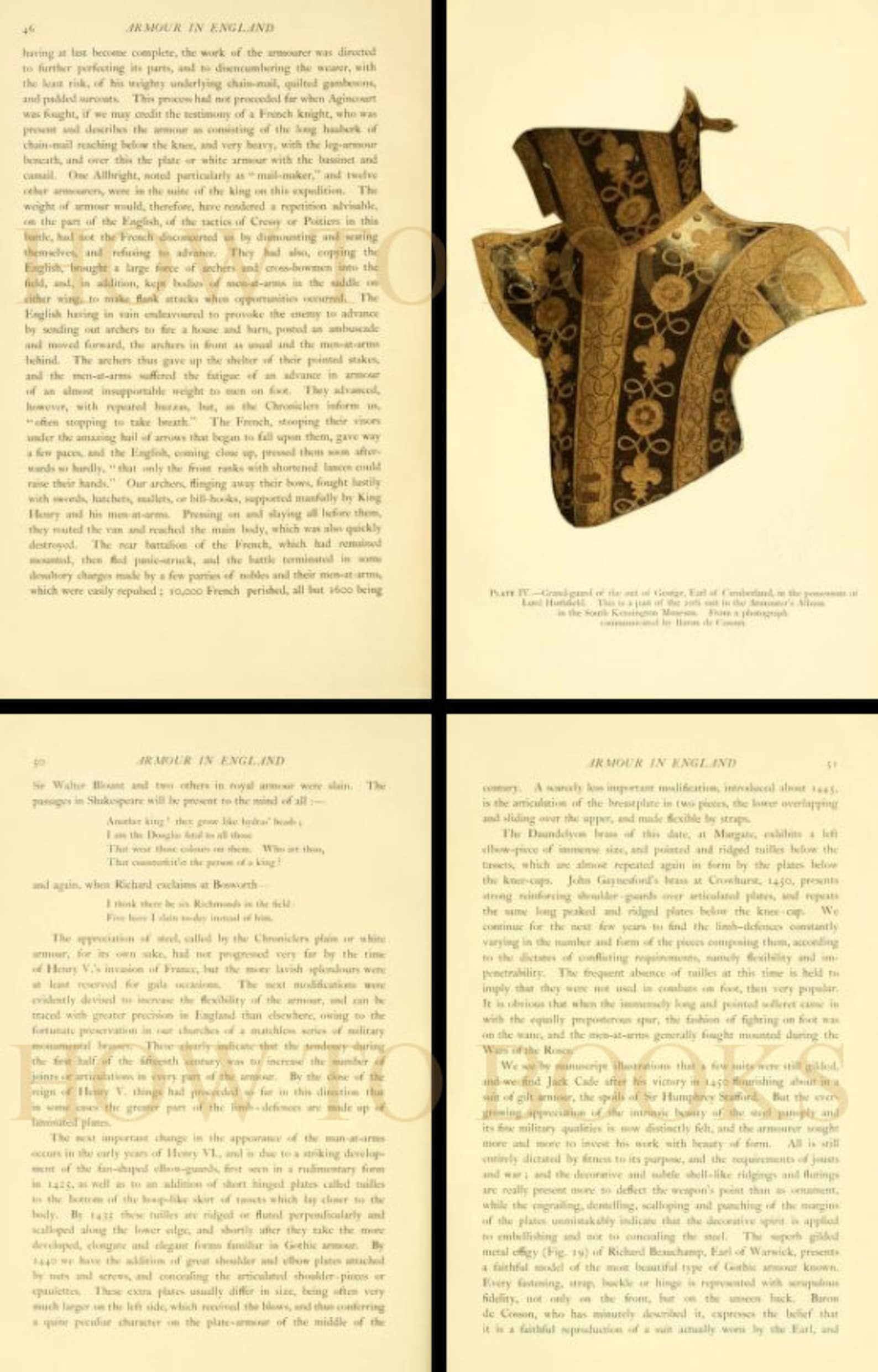 KNIGHTS ARMOUR in ENGLAND Rare Illustrated Reference Book for ...