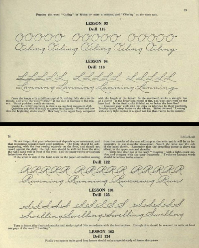 LEARN BUSINESS PENMANSHIP 146 Self Teaching Lessons on - Etsy