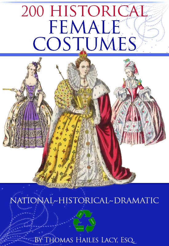 200 HISTORICAL FEMALE COSTUMES in Full Page Colored Images of | Etsy