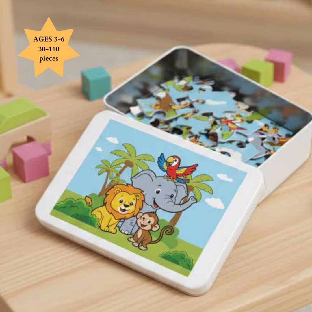 Jungle Safari Animal Puzzle for Toddlers | Lion, Elephant, Monkey ...
