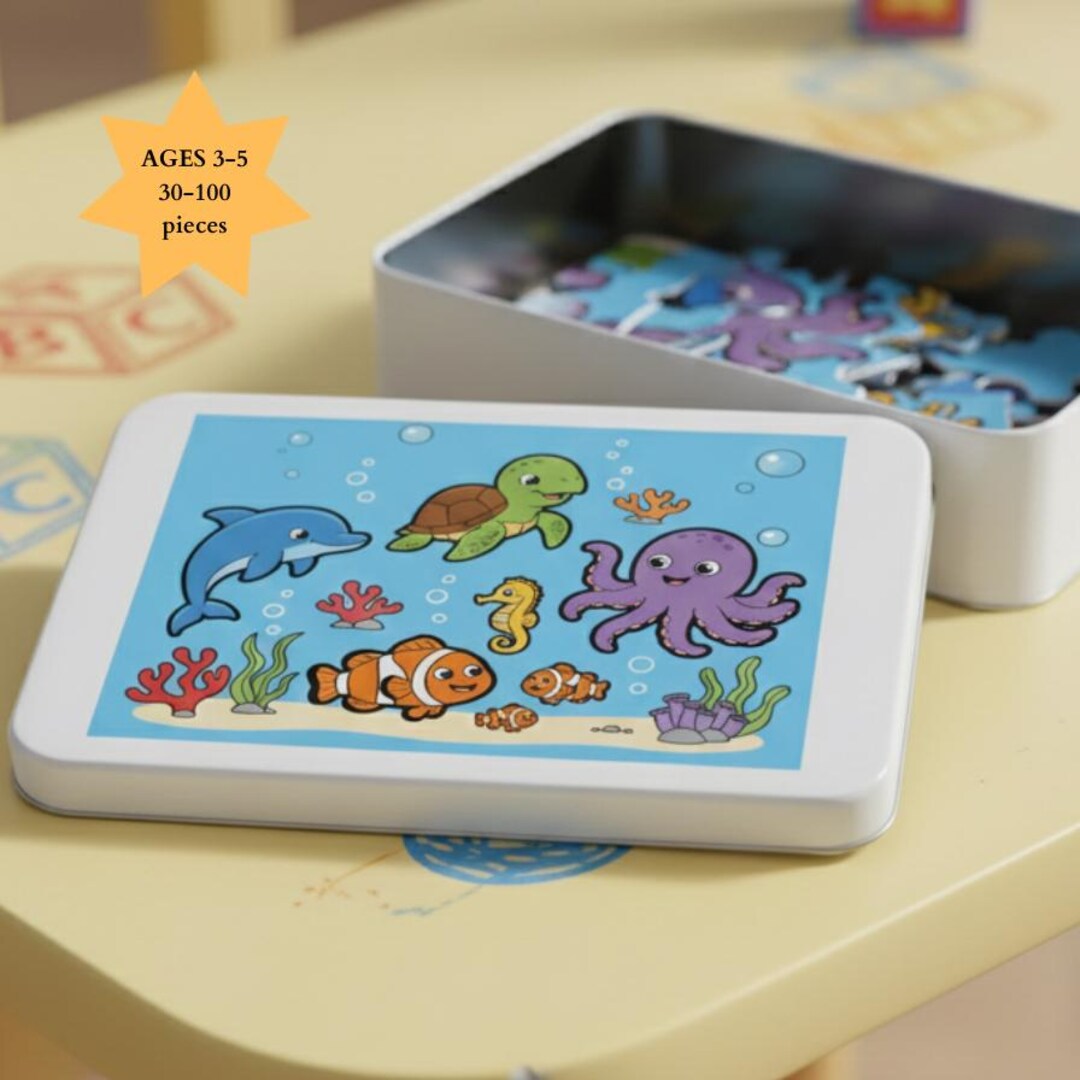 Underwater Ocean Puzzle for Kids and Toddlers | Sea Animals With Turtle ...