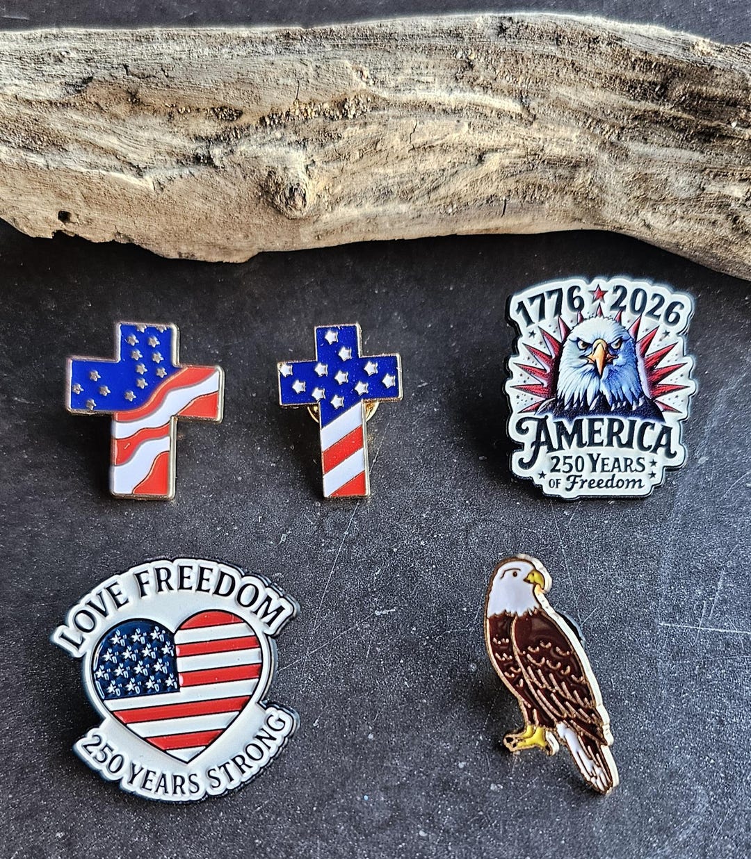 America Patriotic Enamel Pins – American Flag, Eagle & Cross Designs ...