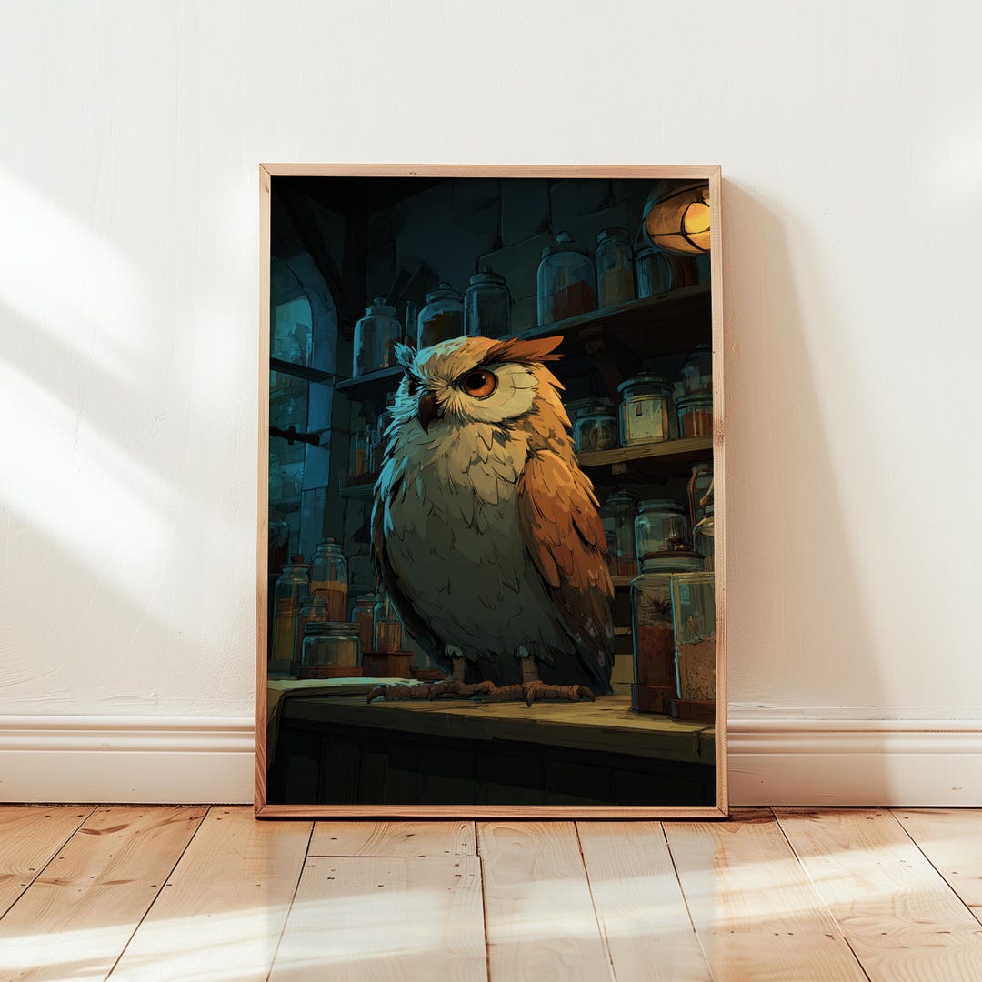 Alchemist Owl Poster | Mystical Vintage Animal Wall Art - Etsy