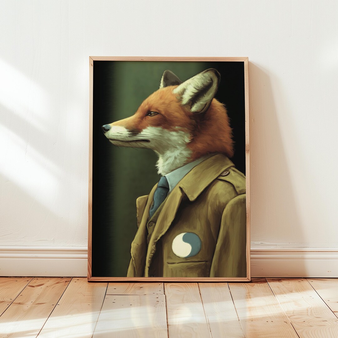 Fox Philosopher Poster | Vintage Animal Wall Art - Etsy