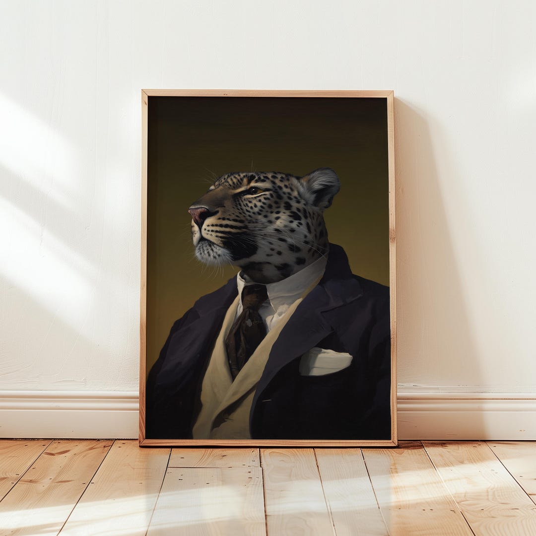 Distinguished Leopard Poster | Classic Animal Wall Art - Etsy