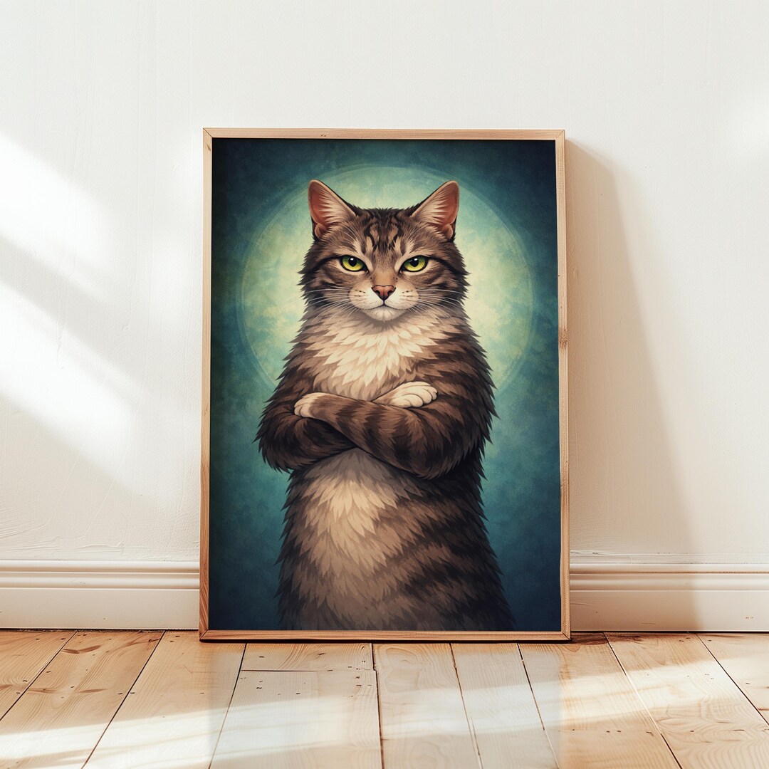 Confident Cat Poster | Funny Animal Wall Art - Etsy