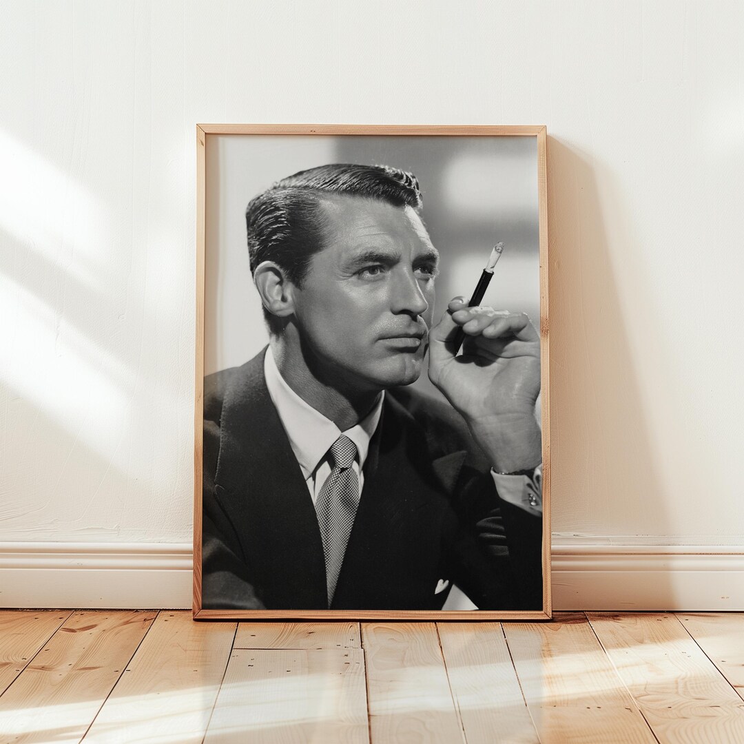 Cary Grant Vintage Schwarz-Weiß-Poster | Klassische Gentleman Porträt ...