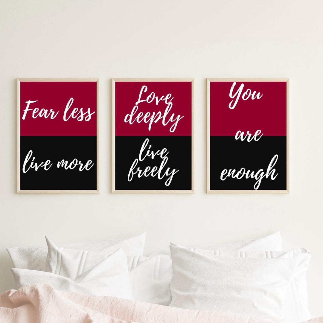 Minimal Motivational Quote Wall Art Set | A4 Printable Poster | Be ...