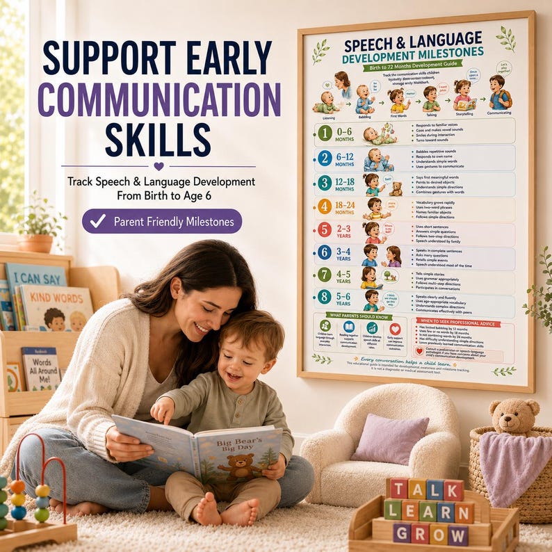 Developmental Milestones Chart Bundle | Baby & Child Growth Tracker ...