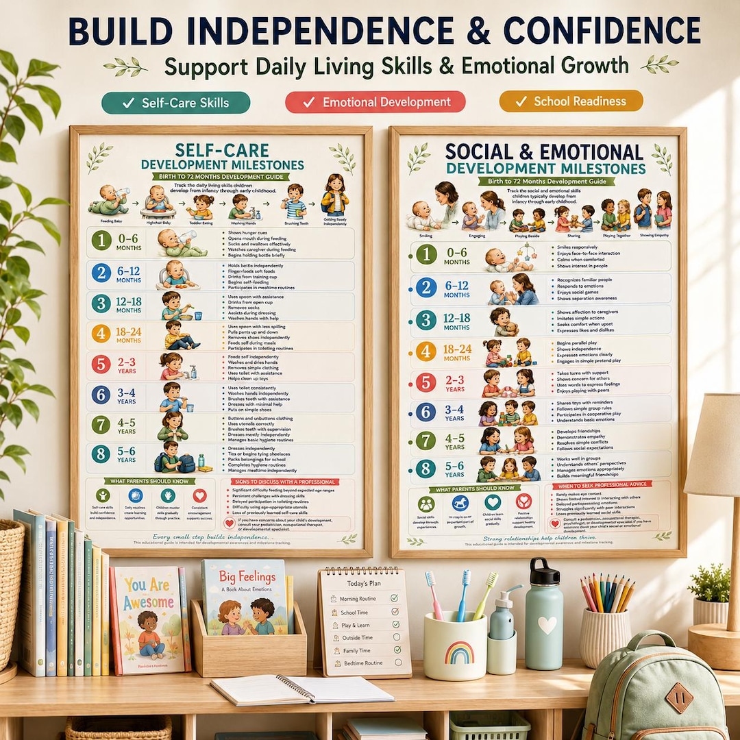 Developmental Milestones Chart Bundle | Baby & Child Growth Tracker ...