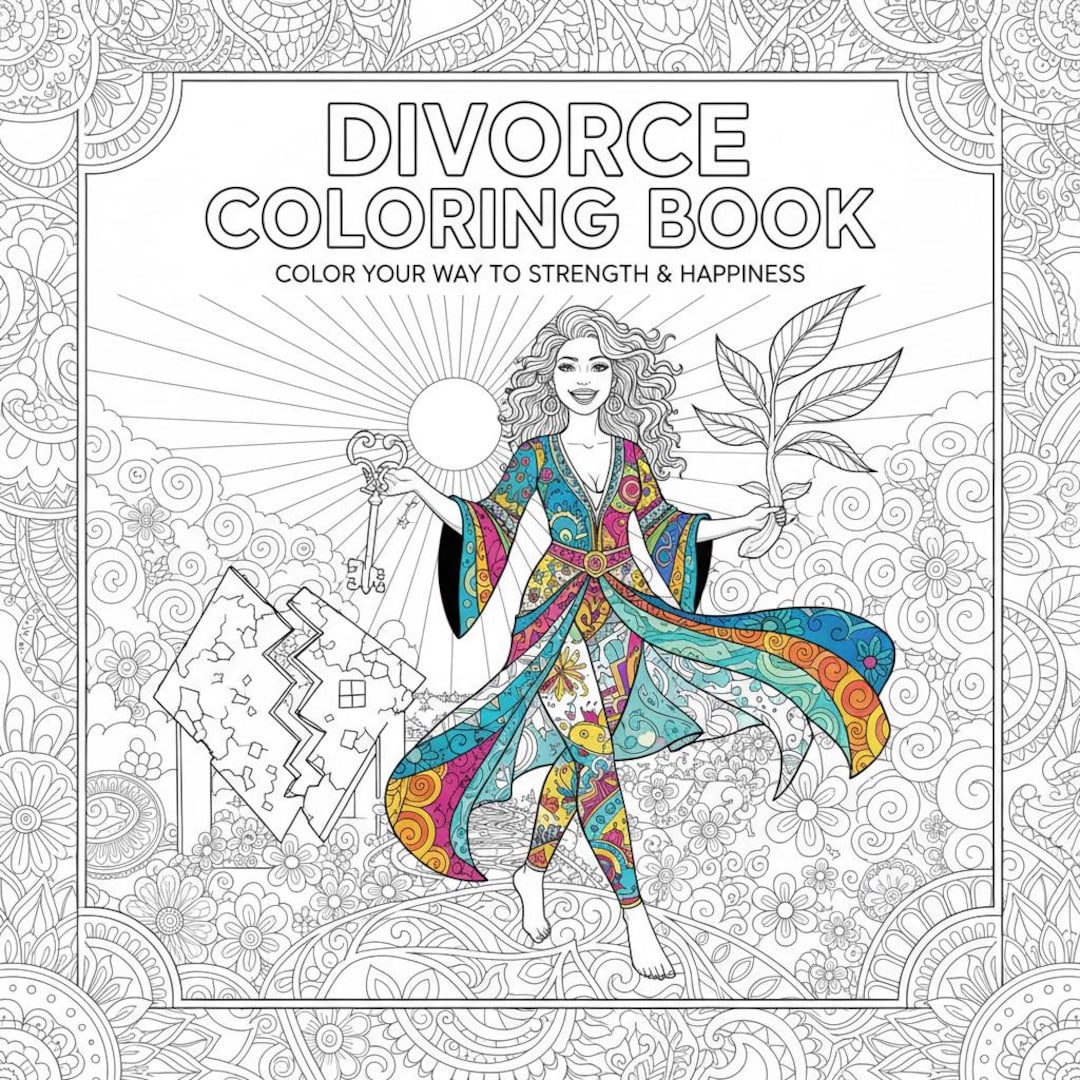 Divorce Healing Coloring Book for Women, Adult Mindfulness Art, Stress ...