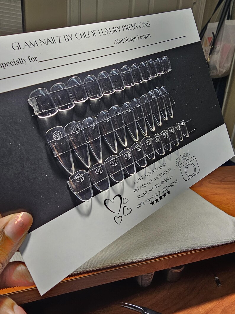 Press on Nail Sizing Kit | Nail Size Guide for Custom Press Ons ...