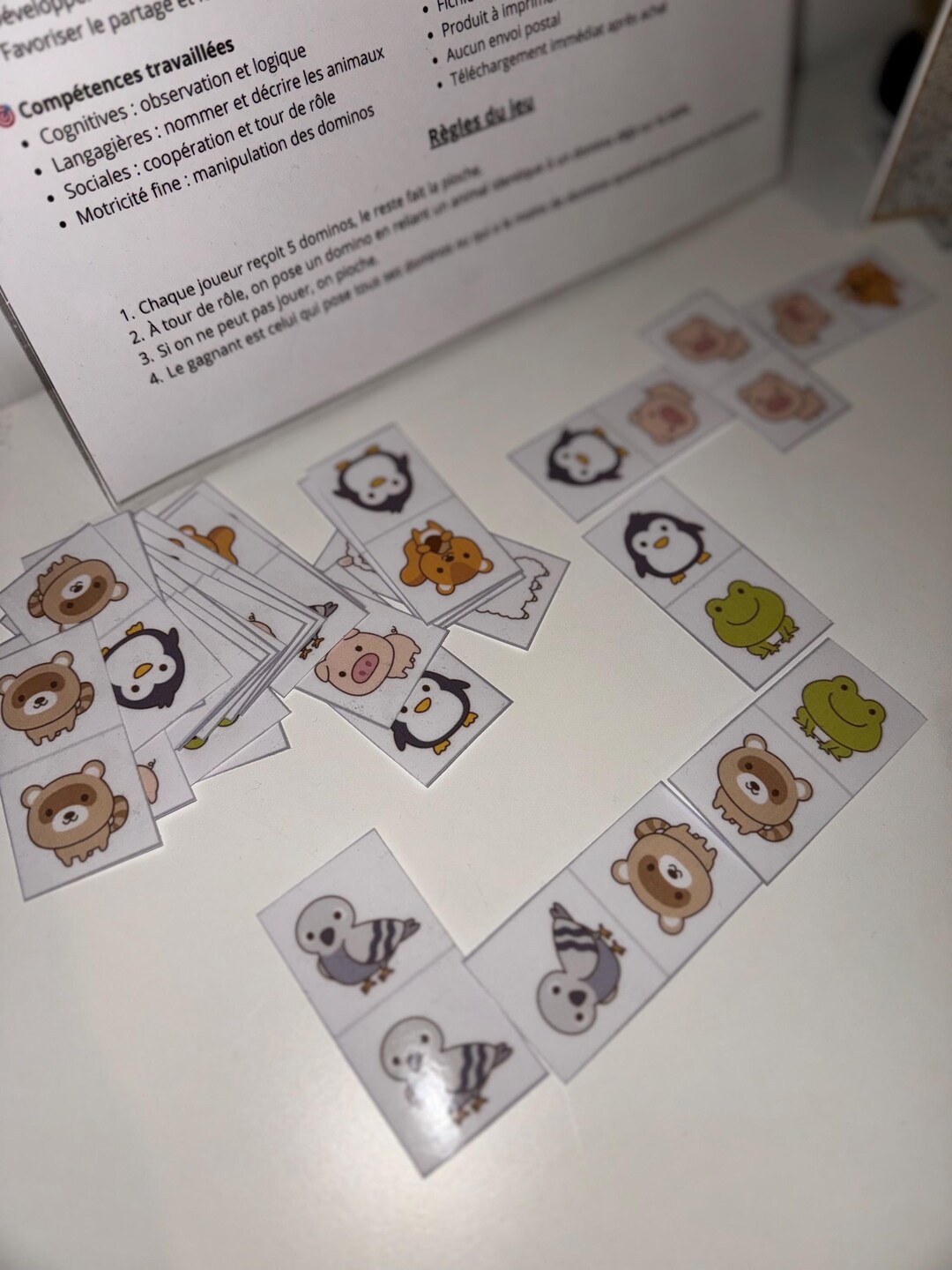 Dominoes Game With Animals Print Montessori - Etsy