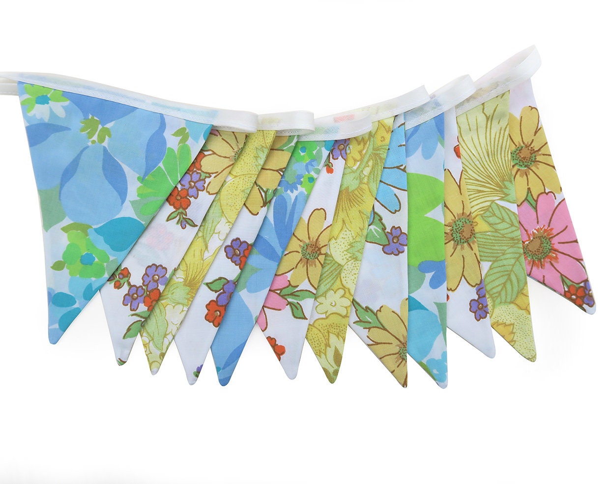 Flag Bunting Vintage Retro Pretty Spring Floral Flags . - Etsy Australia