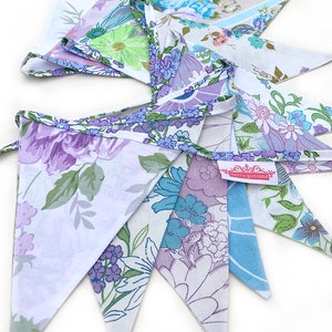 Bunting Retro Purple Lilac Blue Multi Vintage Floral Flags . HANDMADE ...