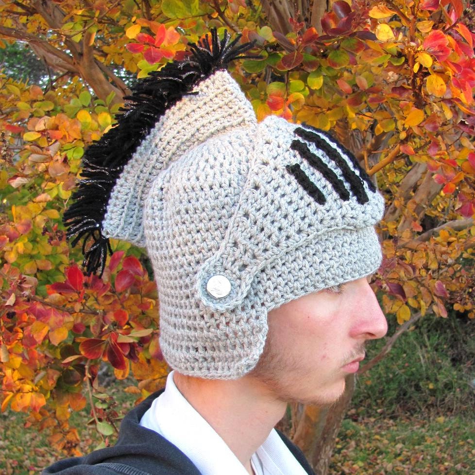 Crocheted Knight Hat Medieval Knight Helmet Grey - Etsy