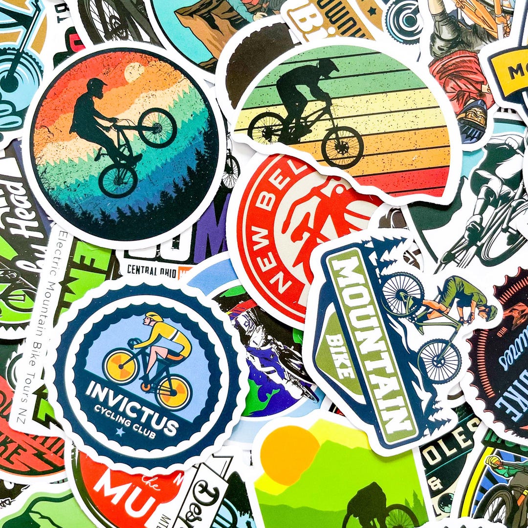 50 Random Mountain Bike Stickers, MTB Cycling Stickers, Downhill Bike ...