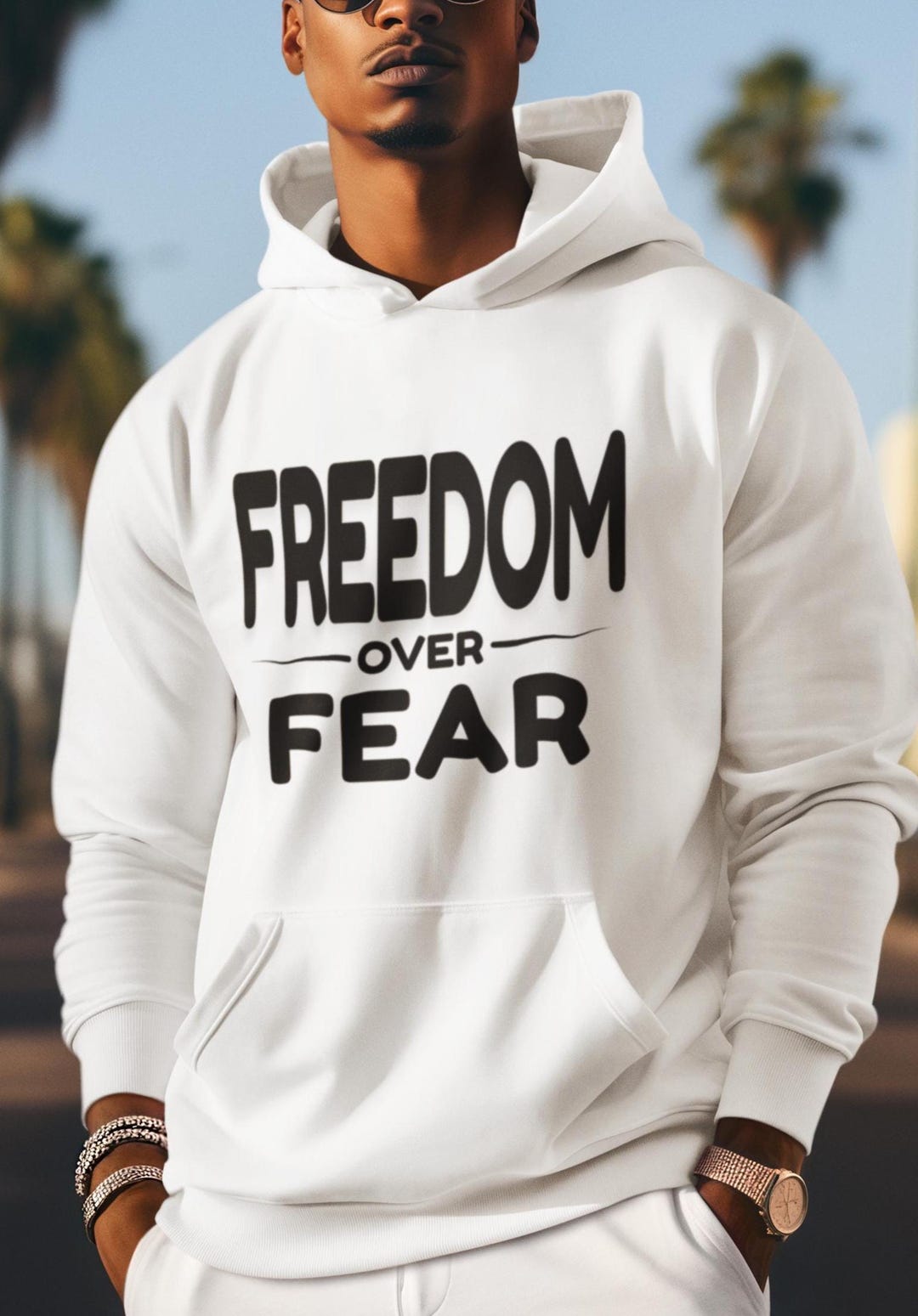 Freedom Over Fear Hoodie — Motivational Inspirational Quote Sweatshirt ...