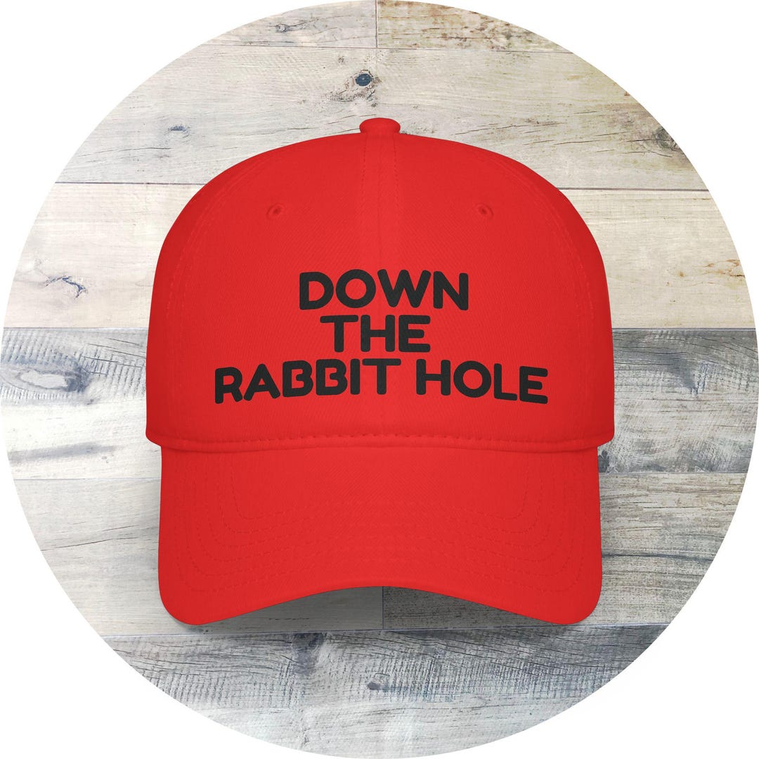 Low Profile Baseball Cap – Down the Rabbit Hole Embroidered Hat ...