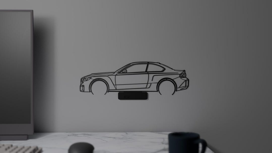 BMW M2 G87 Silhouette Car Art : Wall Mount & Desk Mount Options - Etsy